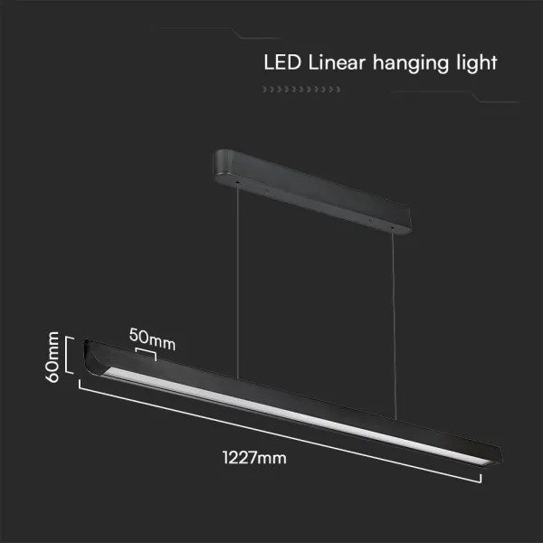 LED Lustr na lanku LED/36W/230V 3000/4000/6400K černá
