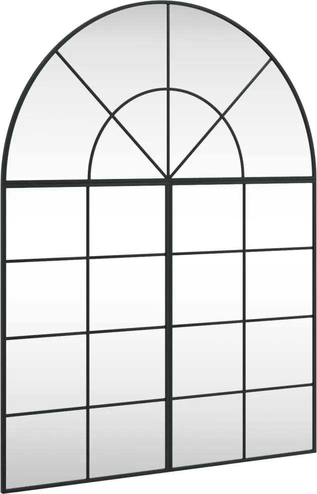 vidaXL Nástěnné zrcadlo černé 100 x 130 cm oblouk železo [3200613]