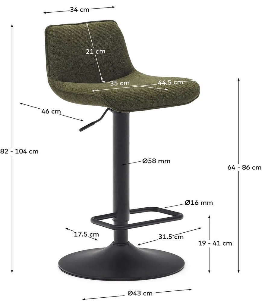 Barová židle dezza 102 cm zelená MUZZA