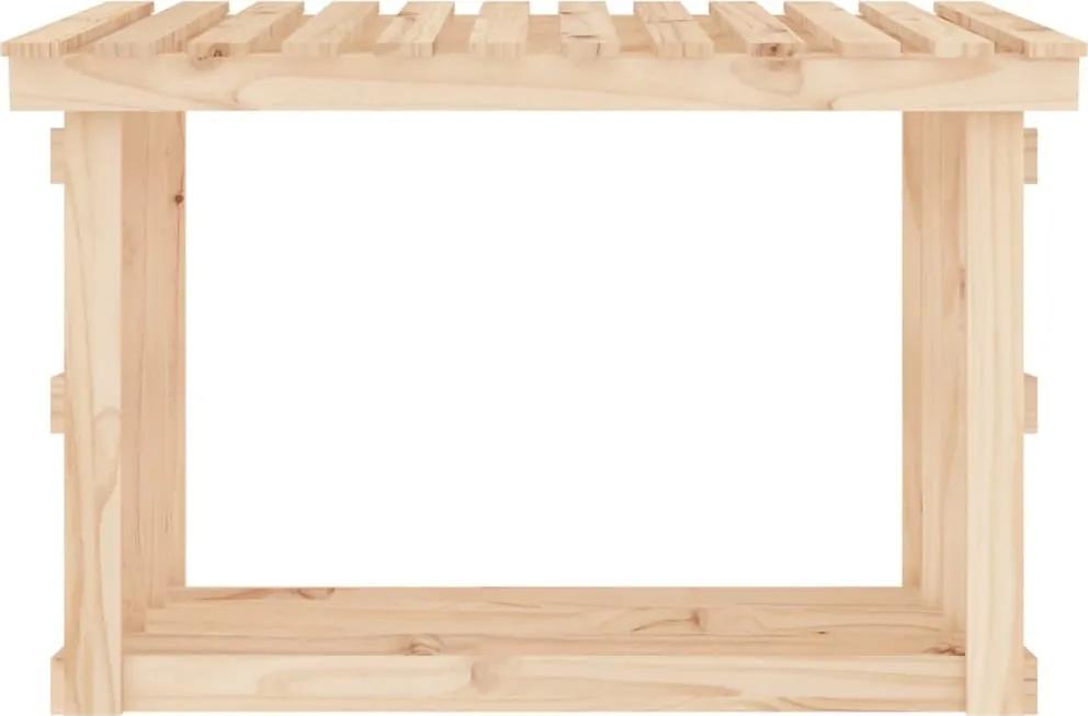vidaXL Stojan na dřevo 108 x 64,5 x 77 cm masivní borovice [822432] Barva: Bílá