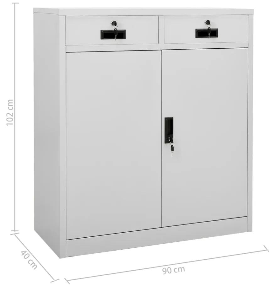 Kancelářská skříň s květináčem světle šedá 90x40x125 cm ocel - Default Title
