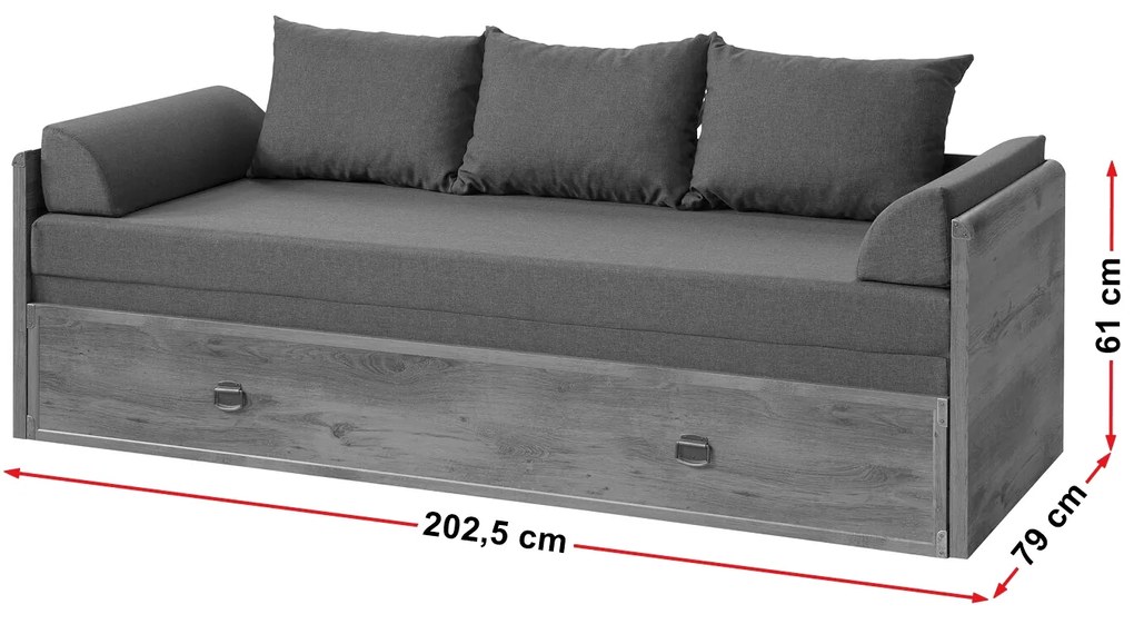 Rozkládací postel 80 až 160 cm BRW INDIANA JLOZ 80/160 1 (Dub sutter)