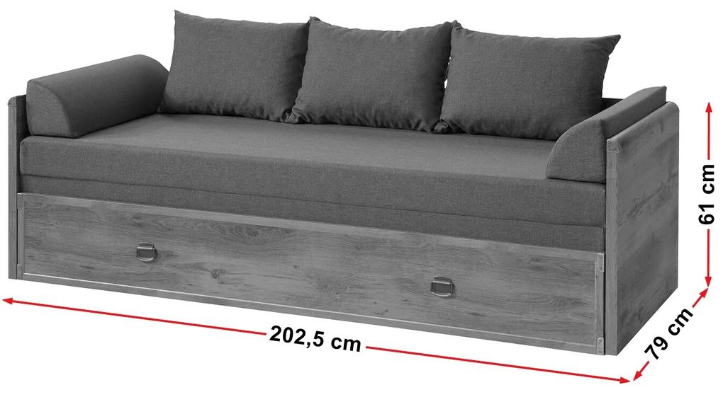 Rozkládací postel 80 až 160 cm BRW INDIANA JLOZ 80/160 (Dub sutter). 1044406