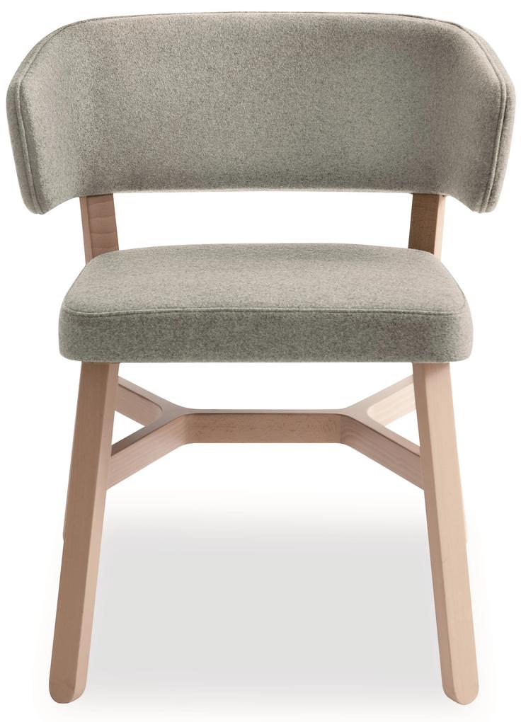 BILLIANI - Dřevěná židle s čalouněným sedákem a opěradlem CROISSANT 571 |  BIANO