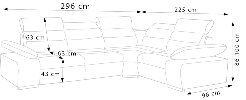 Sedací souprava KORFU MINI | 296x225 | nerozkládací + bez úložného prostoru | VÝBĚR TKANIN