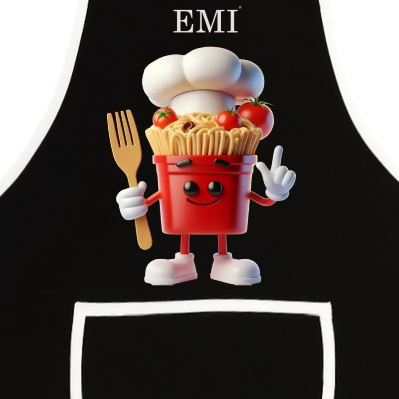 Kuchyňská zástěra Pasta EMI, černá