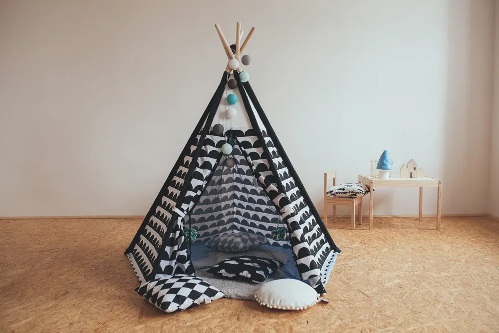 Vigvam design Half Moon Teepee pro chlapce - ČTVERCOVÉ BEZ DOPLŇKŮ