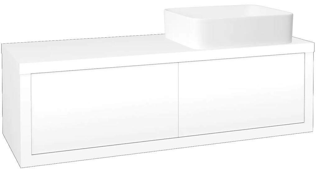 Dřevojas Koupelnová skříň STORM SZZ2 120 (umyvadlo Joy) Varianta: D20 Galaxy / L01 Bílá vysoký lesk / Levé