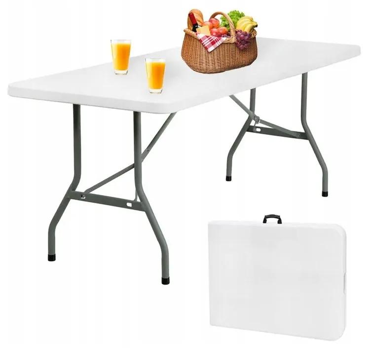 SUPPLIES VIKING 180 cm rozkládací cateringový plastový stůl - bílá barva