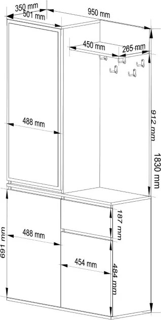 Předsíňová sestava ENTRO bílá