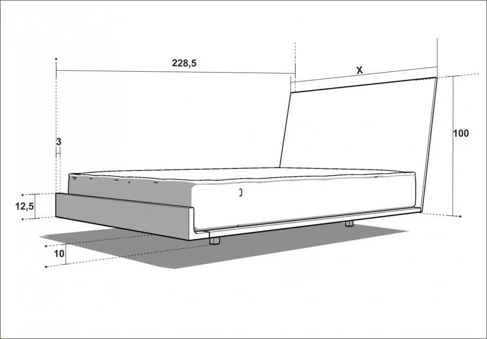 Postel Vuelo z masivního dřeva 140x200 Ořech