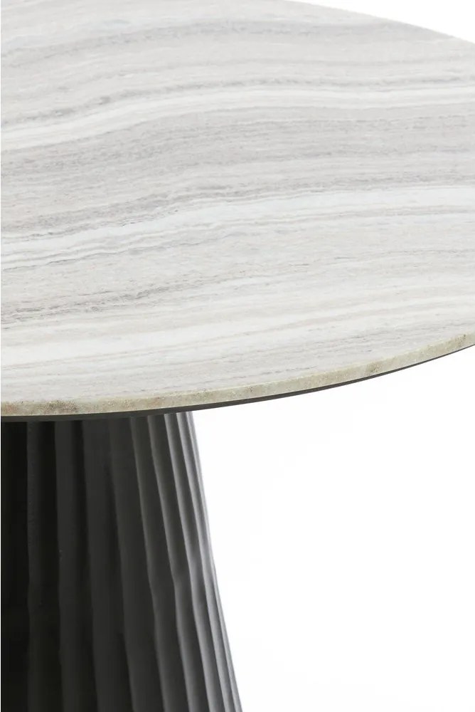 Kulatý jídelní stůl s mramorovou deskou ø 100 cm Rianne – Light & Living