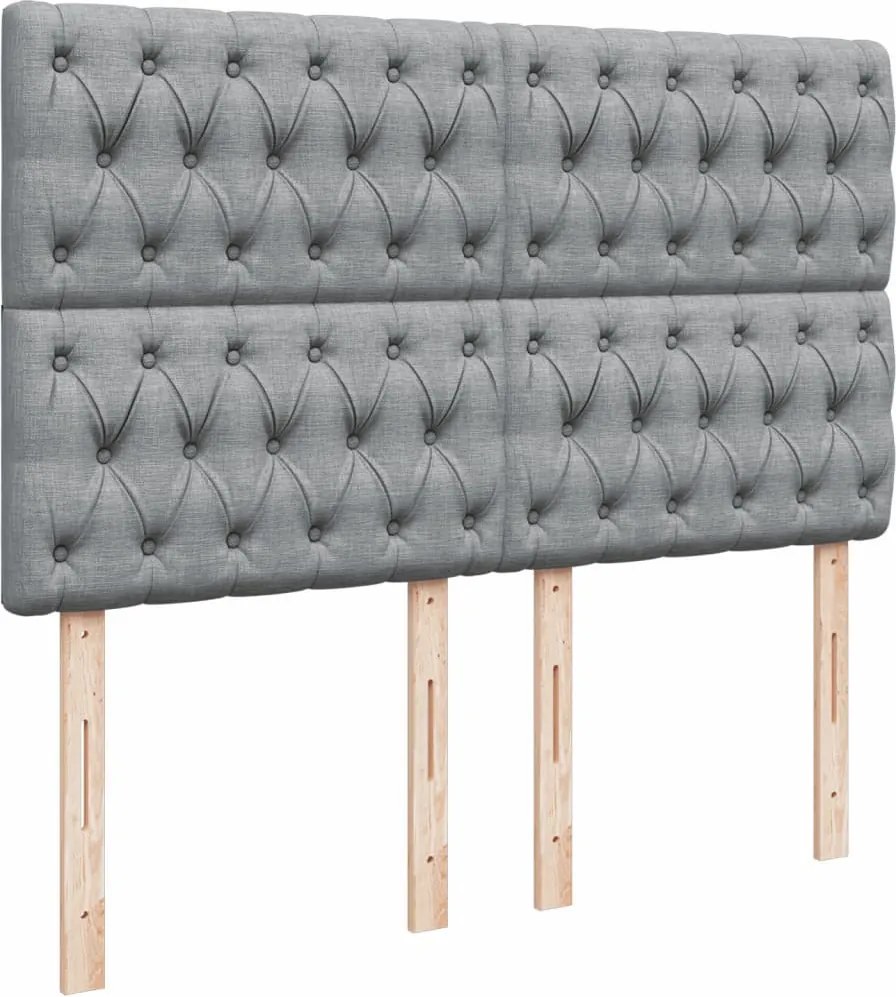 Box spring postel s matrací světle šedá 140 x 190 cm textil 3291282