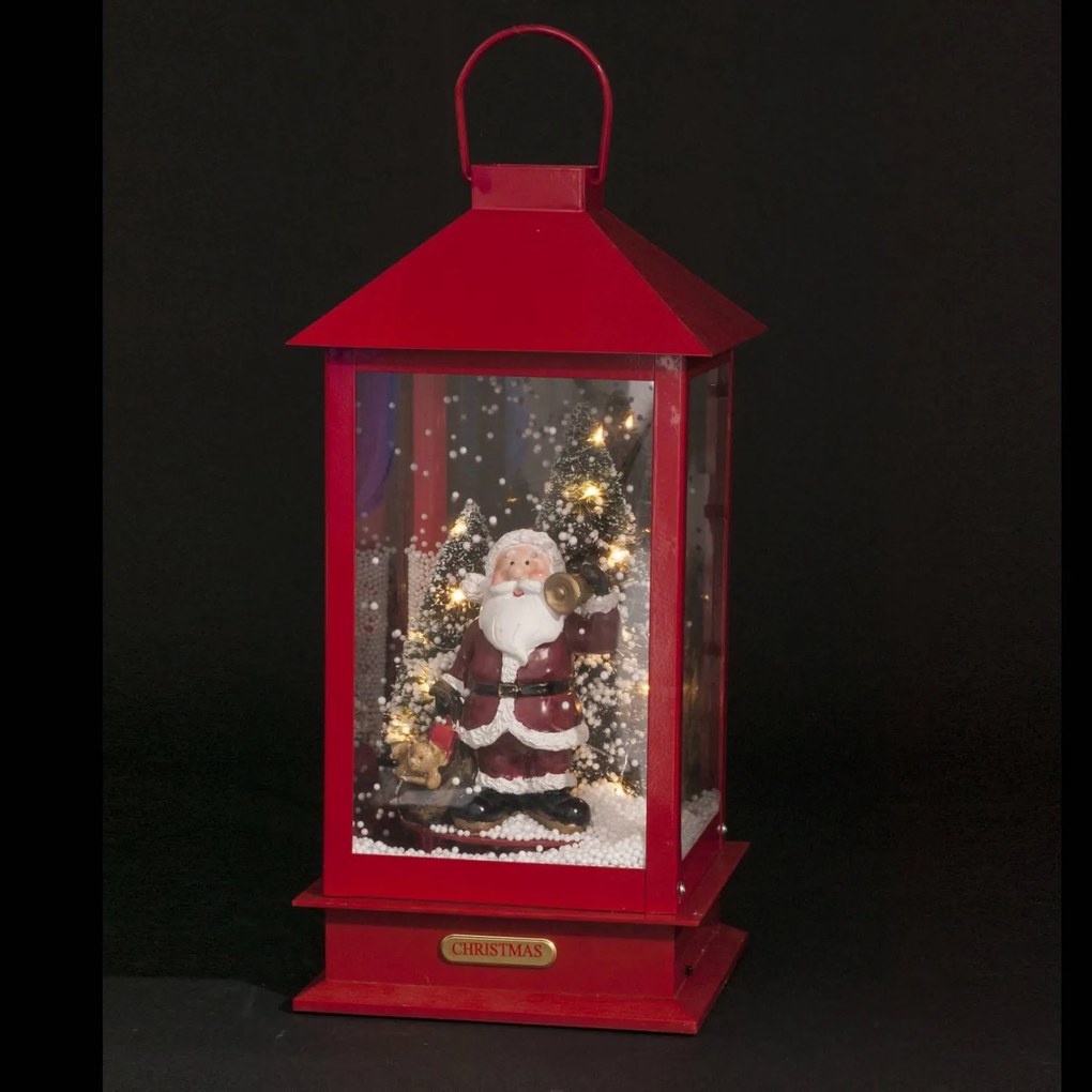 Lucerna Santa Claus, LED podsvíceni, 38 cm