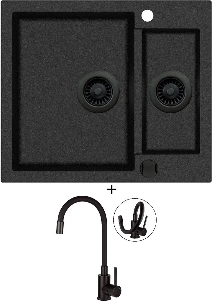 SET Aquastone ATLAS 60 černá edice + Deante NEO LUNO BOC N72M černá matná