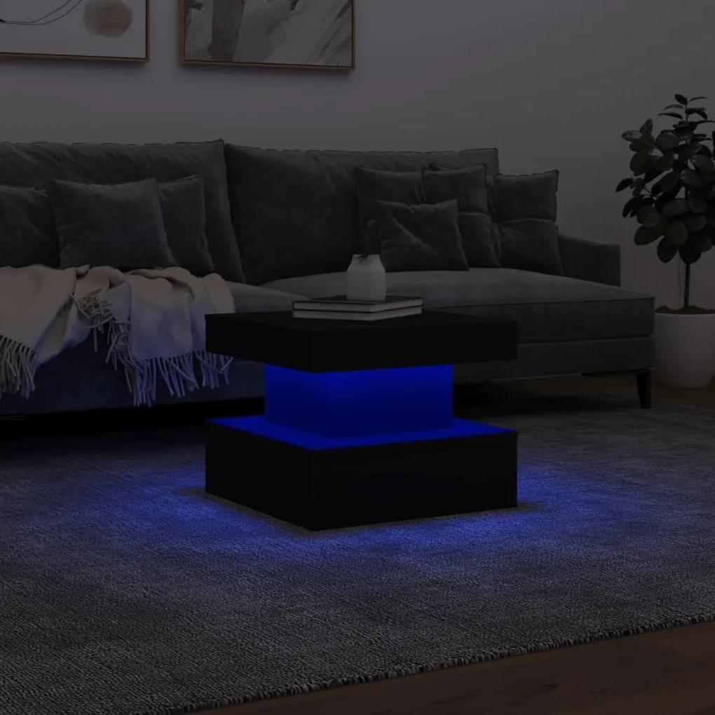 vidaXL Konferenční stolek s LED osvětlením 50 x 50 x 40 cm [839841] Barva: dub sonoma