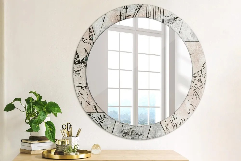 Kulaté dekorativní zrcadlo na zeď Abstry zvířata fi 70 cm