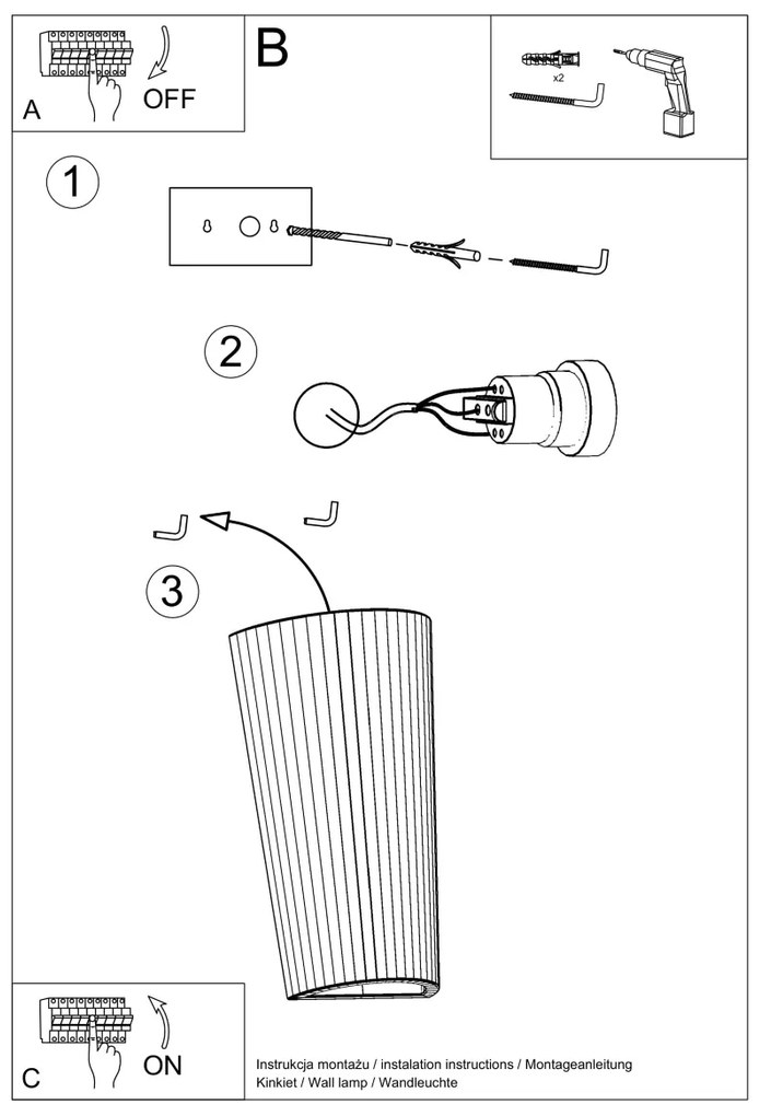 Nástěnné svítidlo Lana, 1x bílé keramické stínidlo