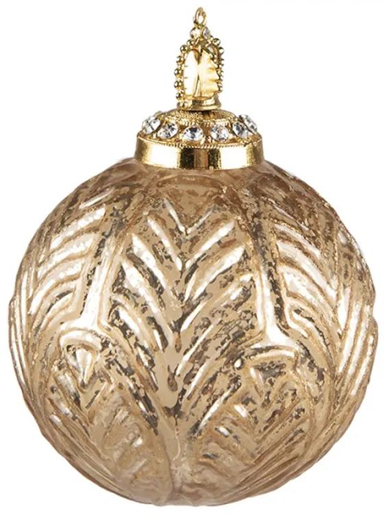 Zlatá skleněná vánoční ozdoba koule – 7x9 cm