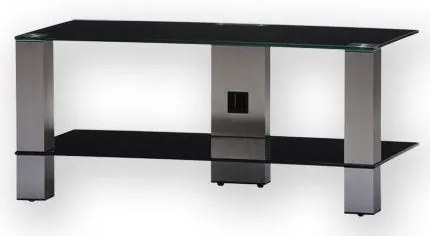 Televizní stolek SONOROUS PL 3415 (černé sklo + nerez alu)