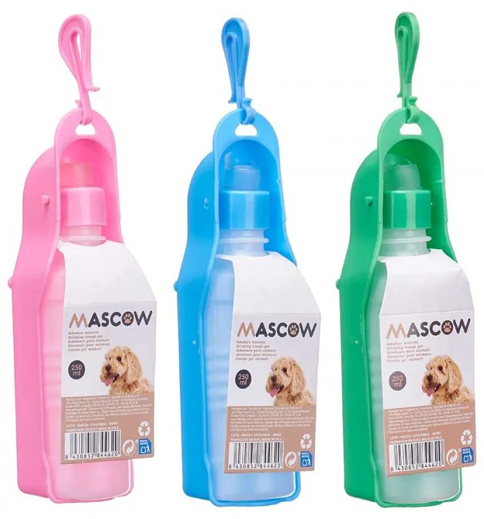 Cestovní láhev s miskou pro psy 250 ml ANIMAL, zelená