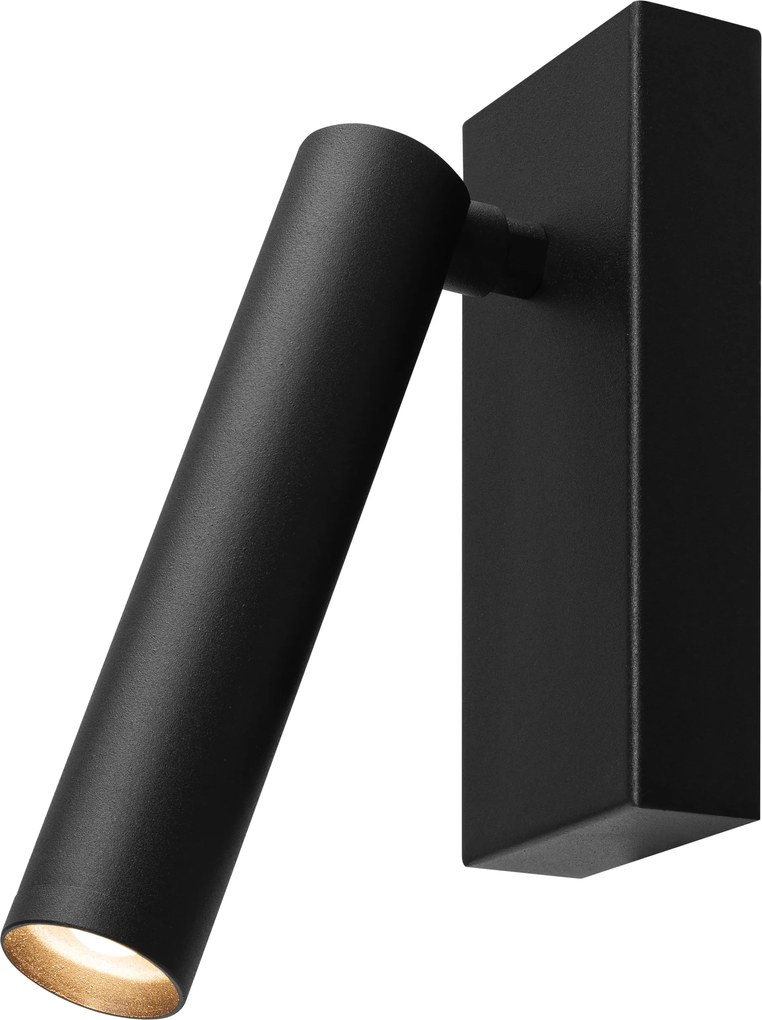 Nástěnné svítidlo Roll s černým připojením černé