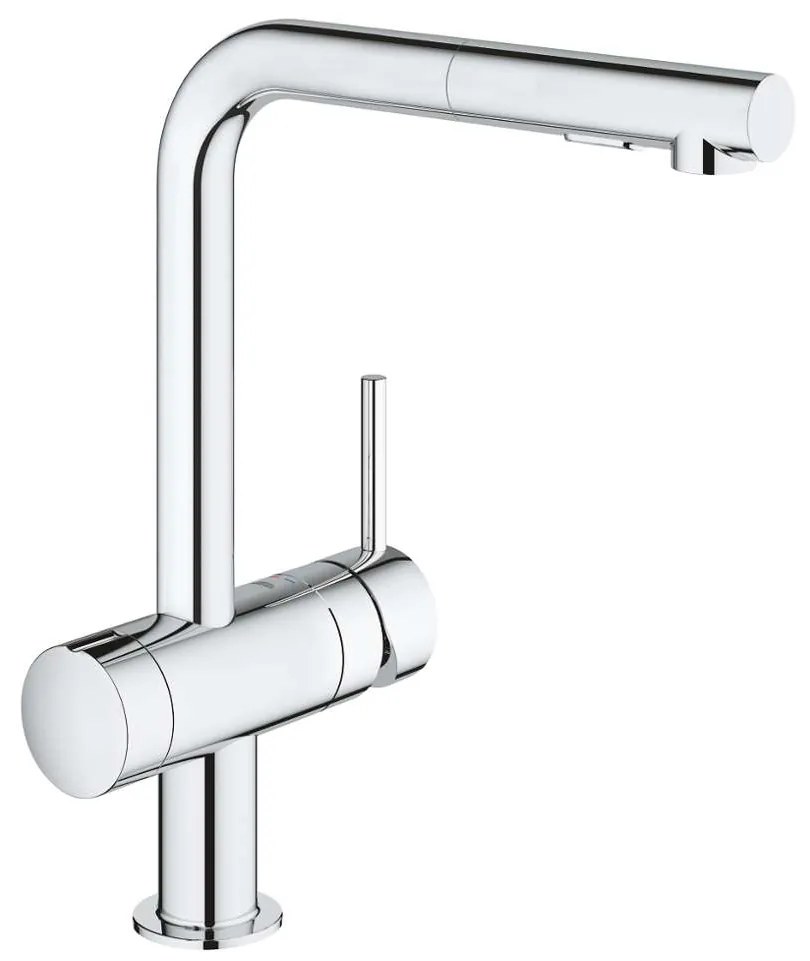Grohe Minta - Dřezová baterie s výsuvnou sprškou a uzavíracím ventilem, chrom 31558000