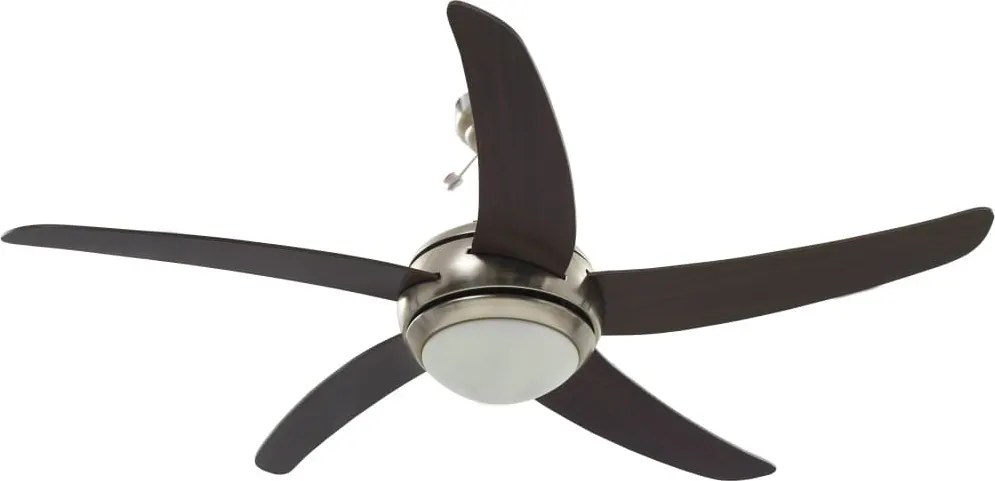 vidaXL Ozdobný stropní ventilátor se světlem 128 cm [50538] Barva: Hnědá