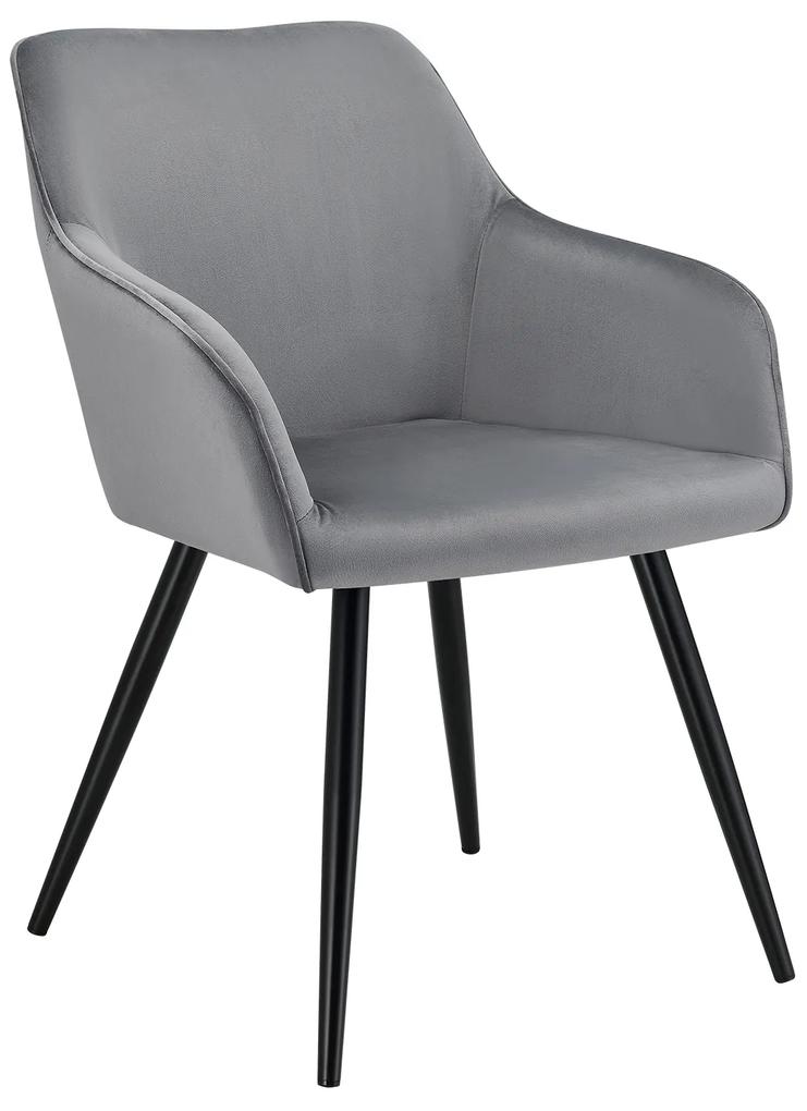 Juskys Židle Tarje se sametovým potahem ve světle šedé barvě