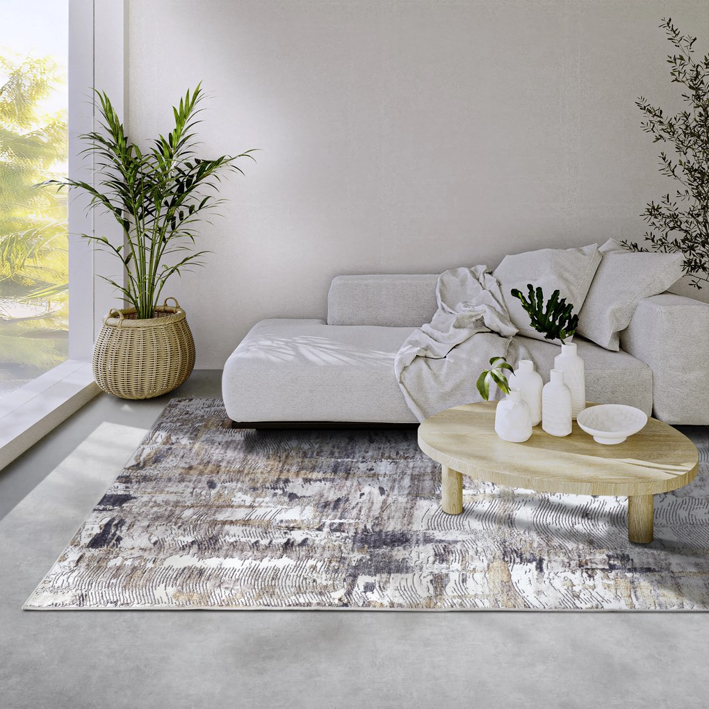 ELLE Decoration, Kusový koberec Imagination New 106037 Anthracite/Gold z kolekce Elle, 80x150, šedá, ložnice