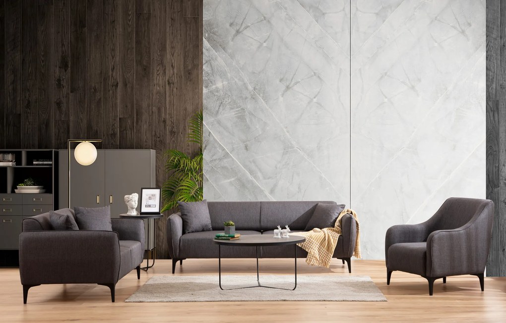 Atelier del Sofa Křeslo Belissimo - Dark Grey, Tmavá Šedá