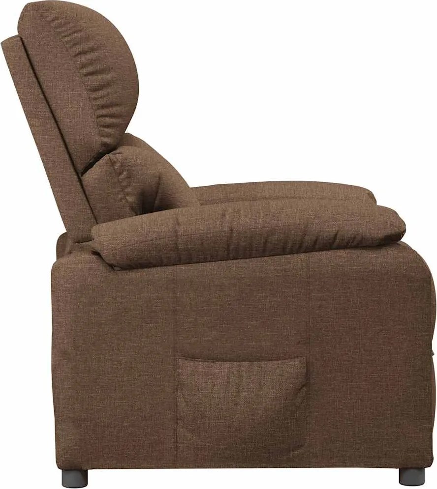 Polohovací křeslo hnědé textil 340179