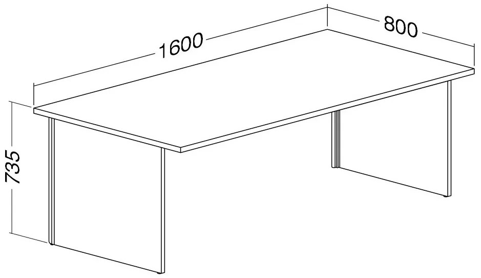 Kancelářský stůl Pro Office 80x160 cm Barva: Třešeň