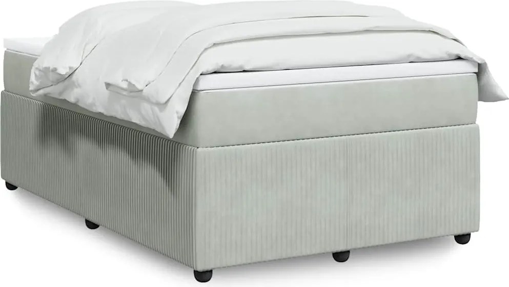 Box spring postel s matrací světle šedá 120 x 200 cm samet 3285632