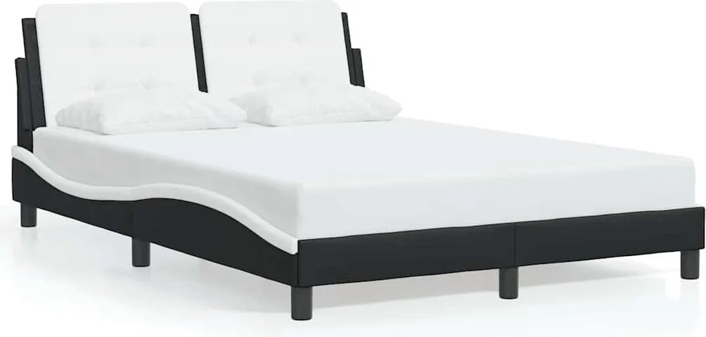 Rám postele bez matrace Zadar černý a bílý 120 x 200 cm umělá kůže 3208175