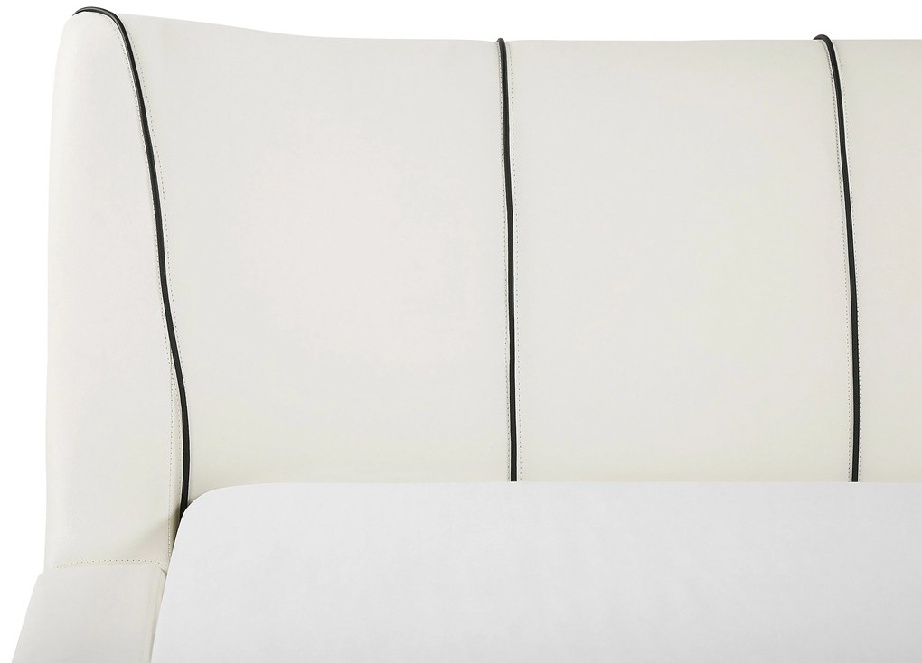 Kožená vodní postel 180 x 200 cm bílá NANTES Beliani
