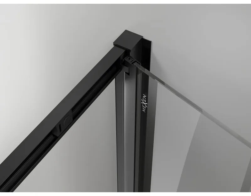 Mexen Exo, sprchový kout se skládacími dveřmi 75 x 95 cm, 6mm čiré sklo, černý profil, 816-075-095-70-00