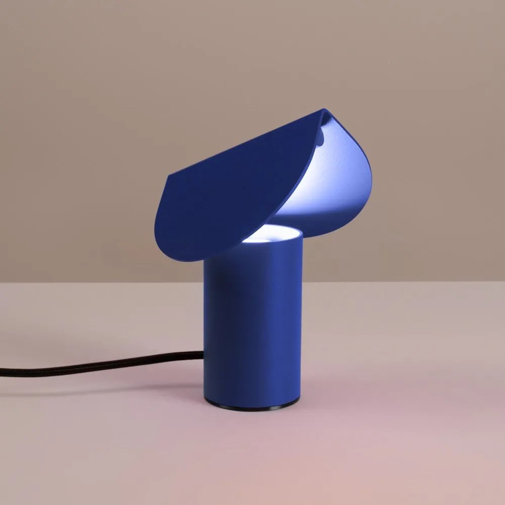 Tmavě modrá hliníková LED stolní lampa (výška 15 cm) BISCUIT – Thoro