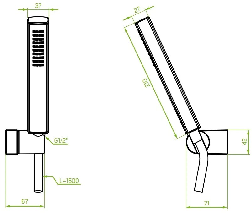 Laveo Pola, bodová ruční sprchová souprava, 1 funkce, růžové zlato, LAV-NAP_80AD