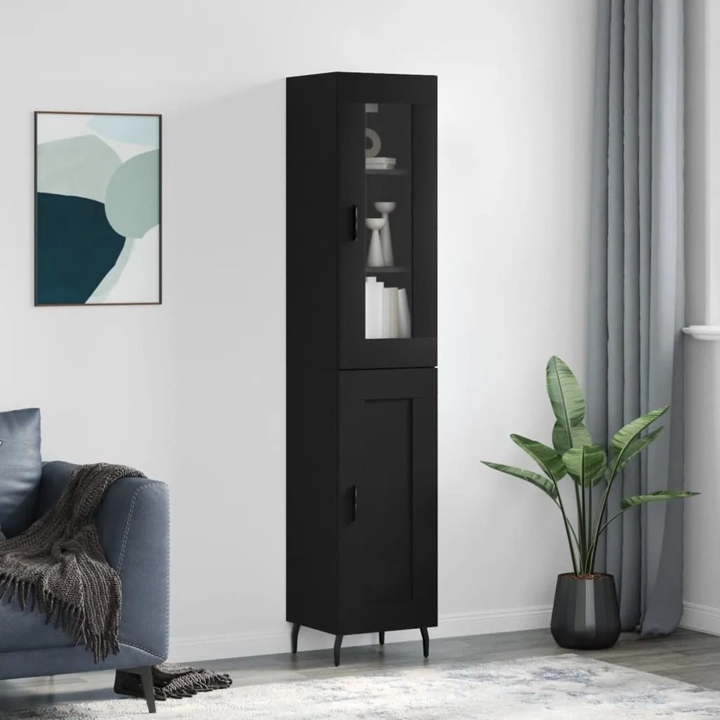 vidaXL Skříň highboard 34,5x34x180 cm kompozit [3199508] Barva: hnědý dub