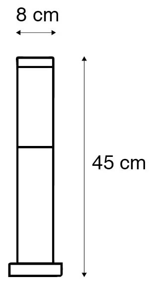 Venkovní lampička na sloup z oceli 45 cm IP44 - Rox s hrotovitým kolíkem a kabelem