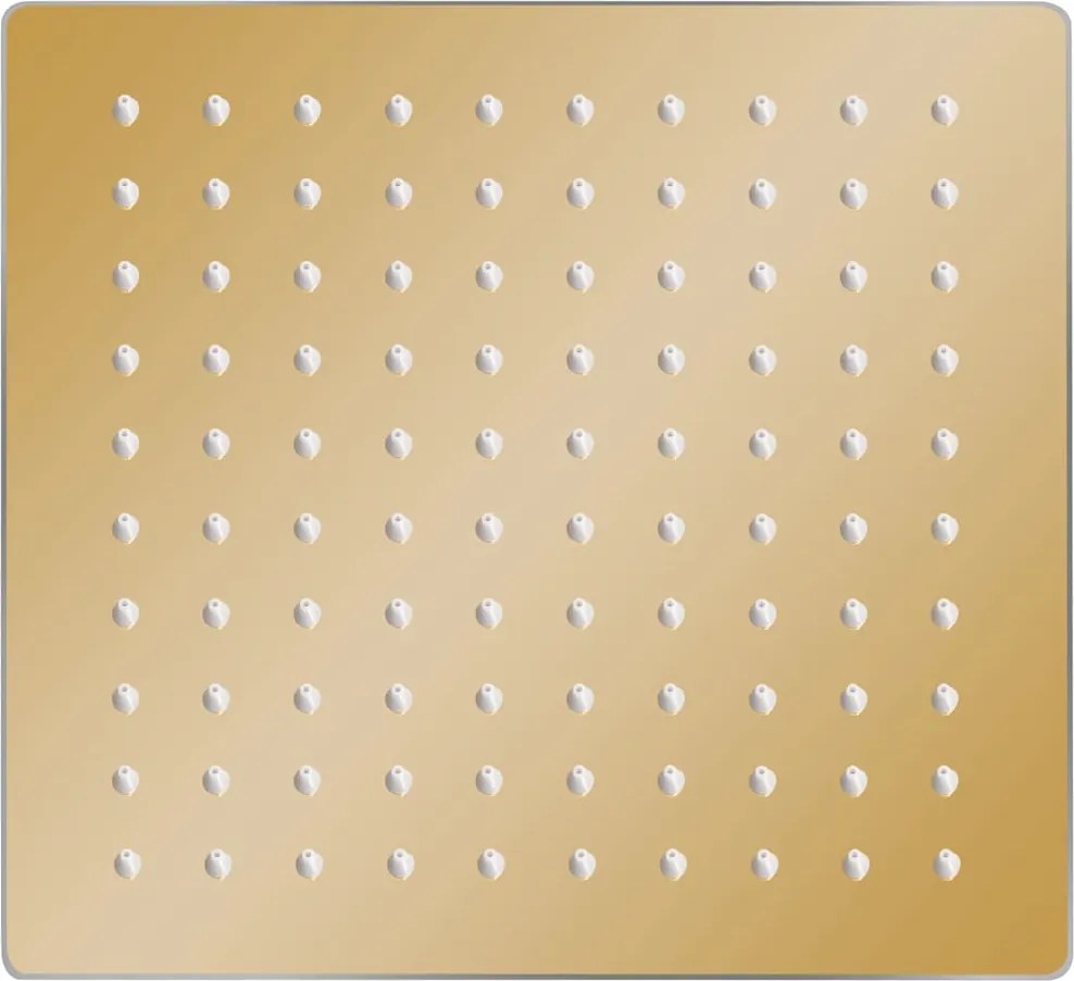 Dešťová sprchová hlavice nerezová ocel 20x20 cm čtvercová zlatá 147708