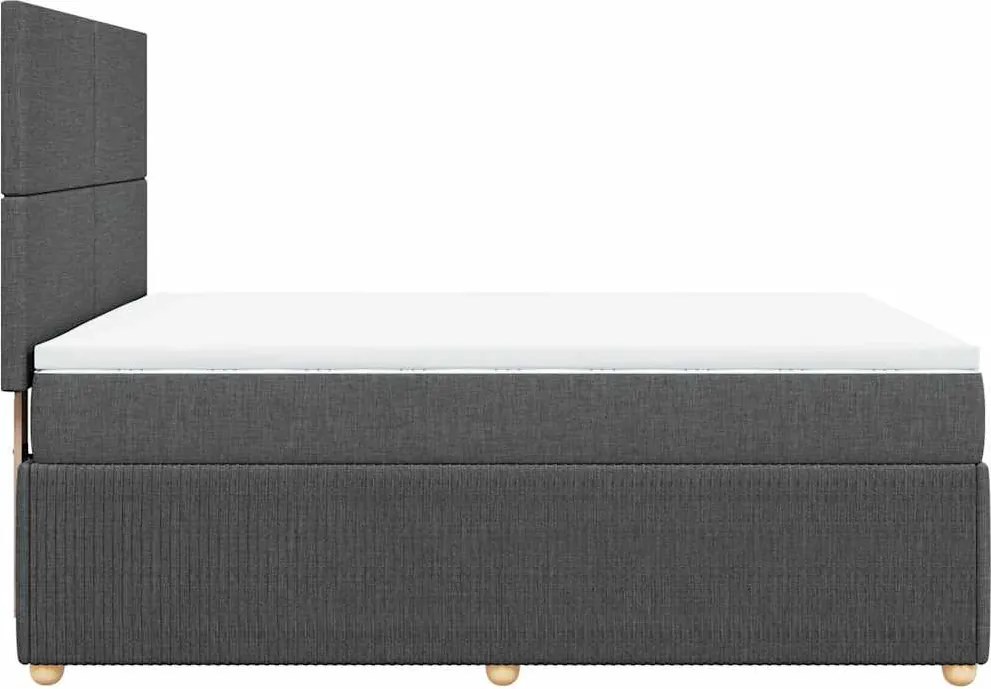 Box spring postel s matrací tmavě šedá 140x200 cm textil 3292073
