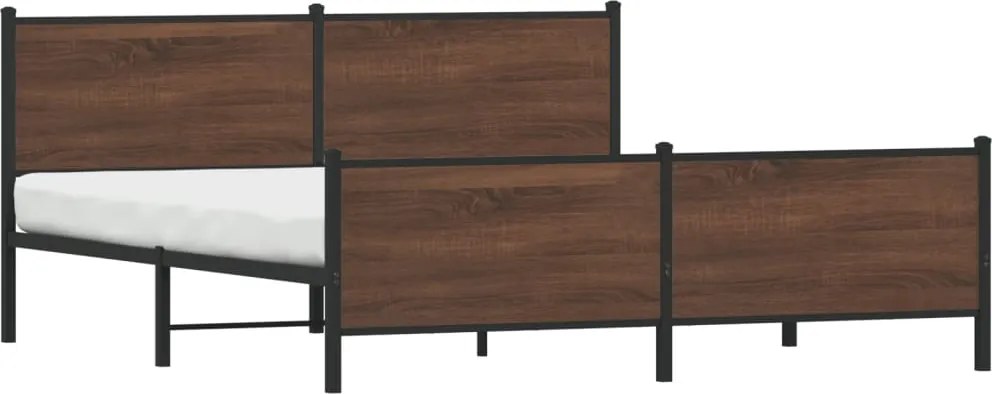 Kovový rám postele bez matrace hnědý dub 200 x 200 cm 3301376