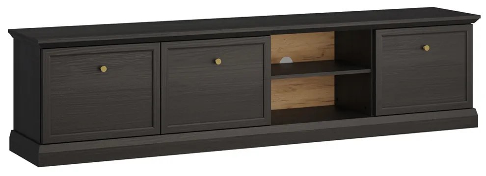 LUCCA c | TV stolek RTV3D s policemi | 206,2 cm | černá