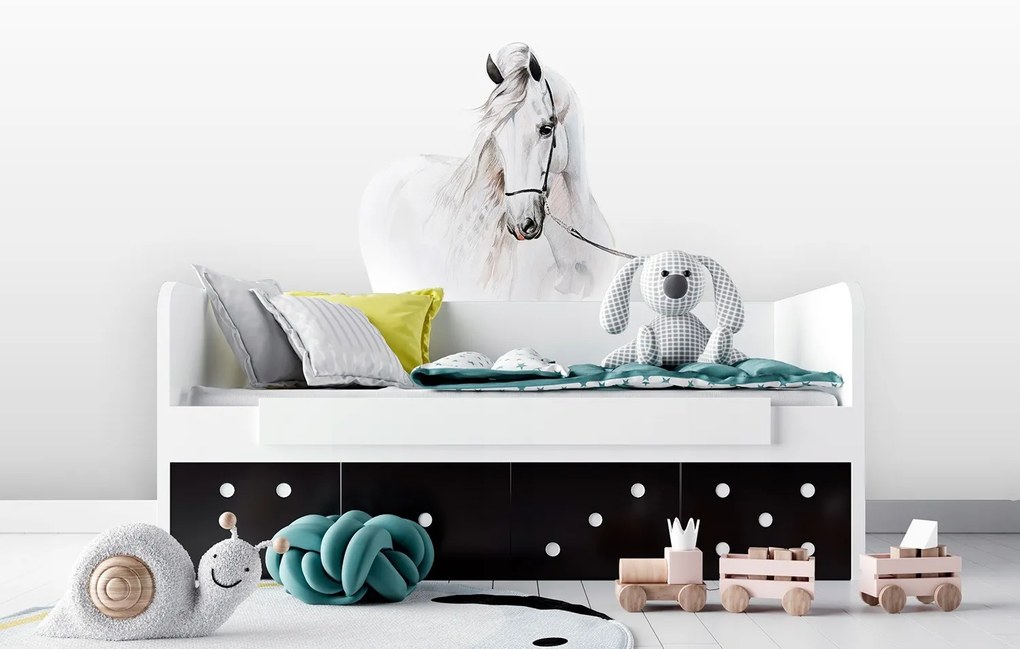 Krásná nálepka na stenus motivem bílého koně