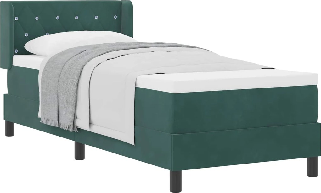 Postel s boxspringem s čelo Tmavě zelená 200 x 80 cm samet 3341387
