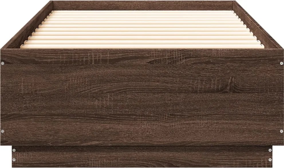 Rám postele hnědý dub 90 x 200 cm kompozitní dřevo 3209729