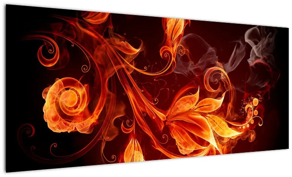 Abstraktní oheň - obraz (100x40cm)