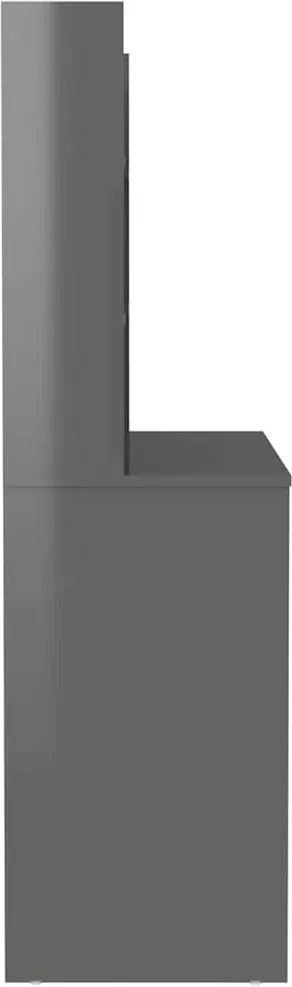 Kosmetický stolek s LED světly 100x40x135 cm MDF zářivě šedý 331543